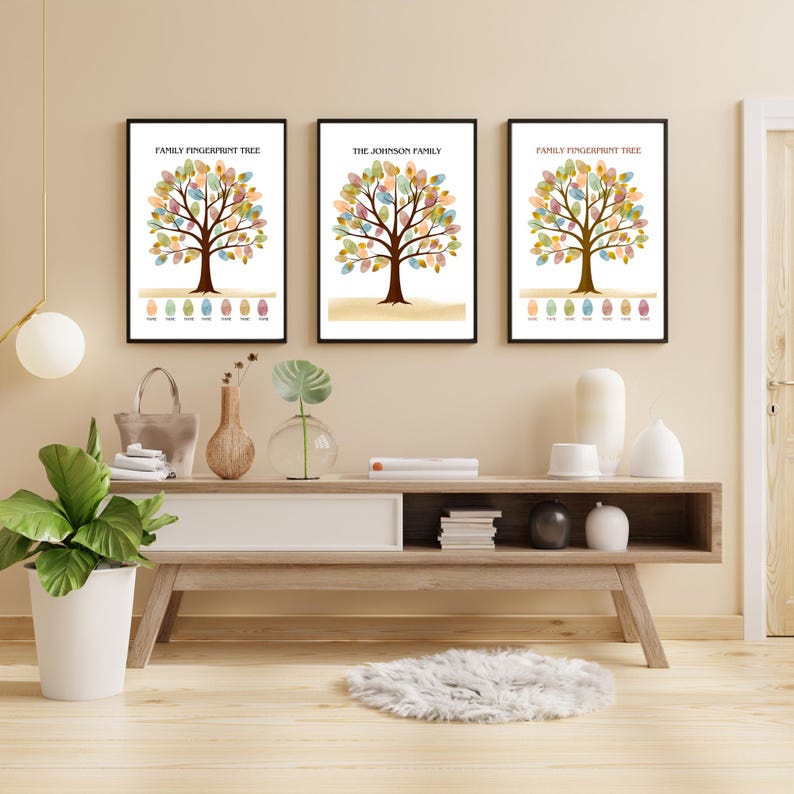 Personalized Family Fingerprint Tree | DIY Family Keepsake | Family ...