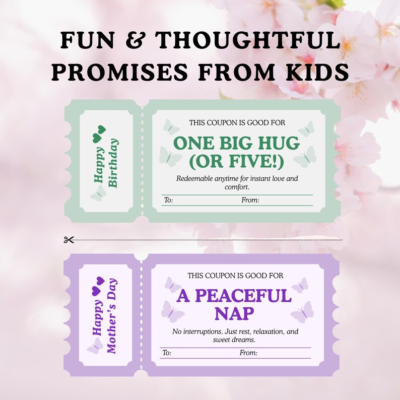 Mother’s Day and Birthday Coupon Book – Printable and Editable Canva ...