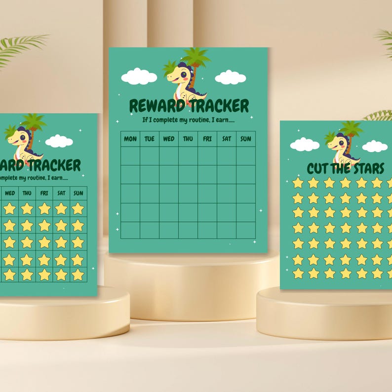 Dinosaur Routine Chart for Kids: Editable Morning & Evening Schedule ...