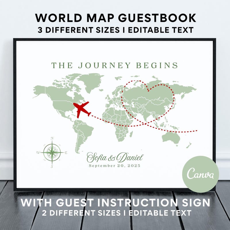 Map Guest Book - Etsy