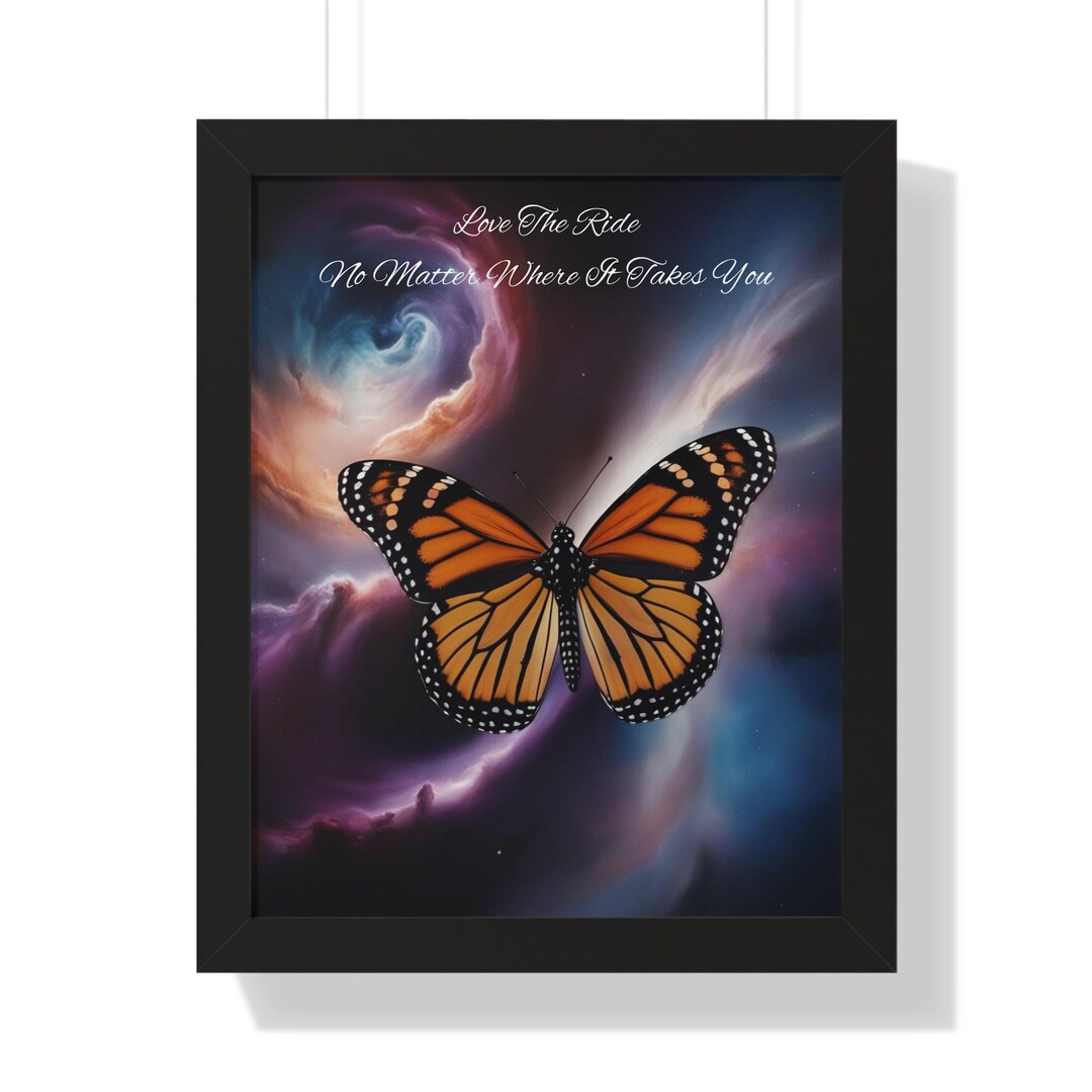 Monarch Butterfly Framed Vertical Poster, Inspirational Wall Art ...