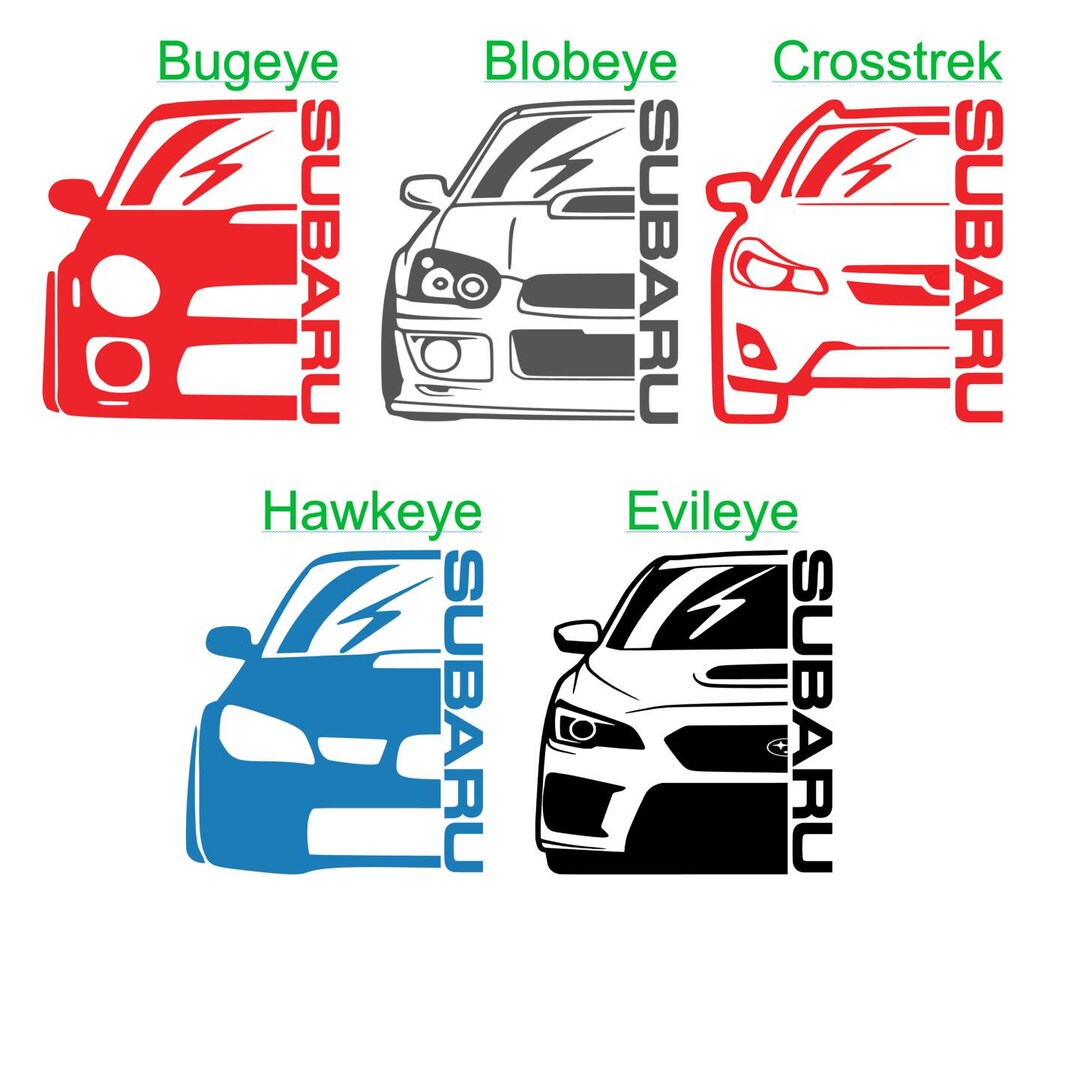 Subaru Car Silhouette Decal - Etsy