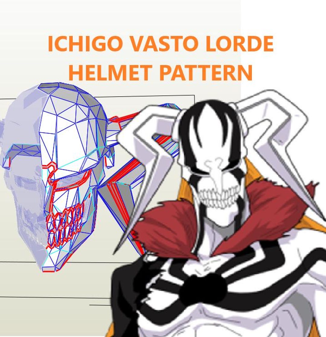 Ichigo Vasto Lorde Helmet Cosplay Template - Etsy