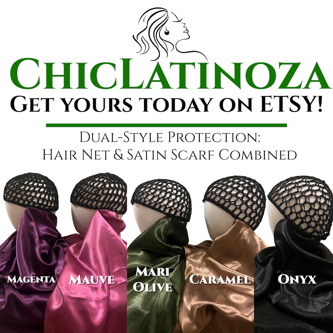 Dual Hair Net Scarf, Polyester Satin Protective Wrap - Etsy