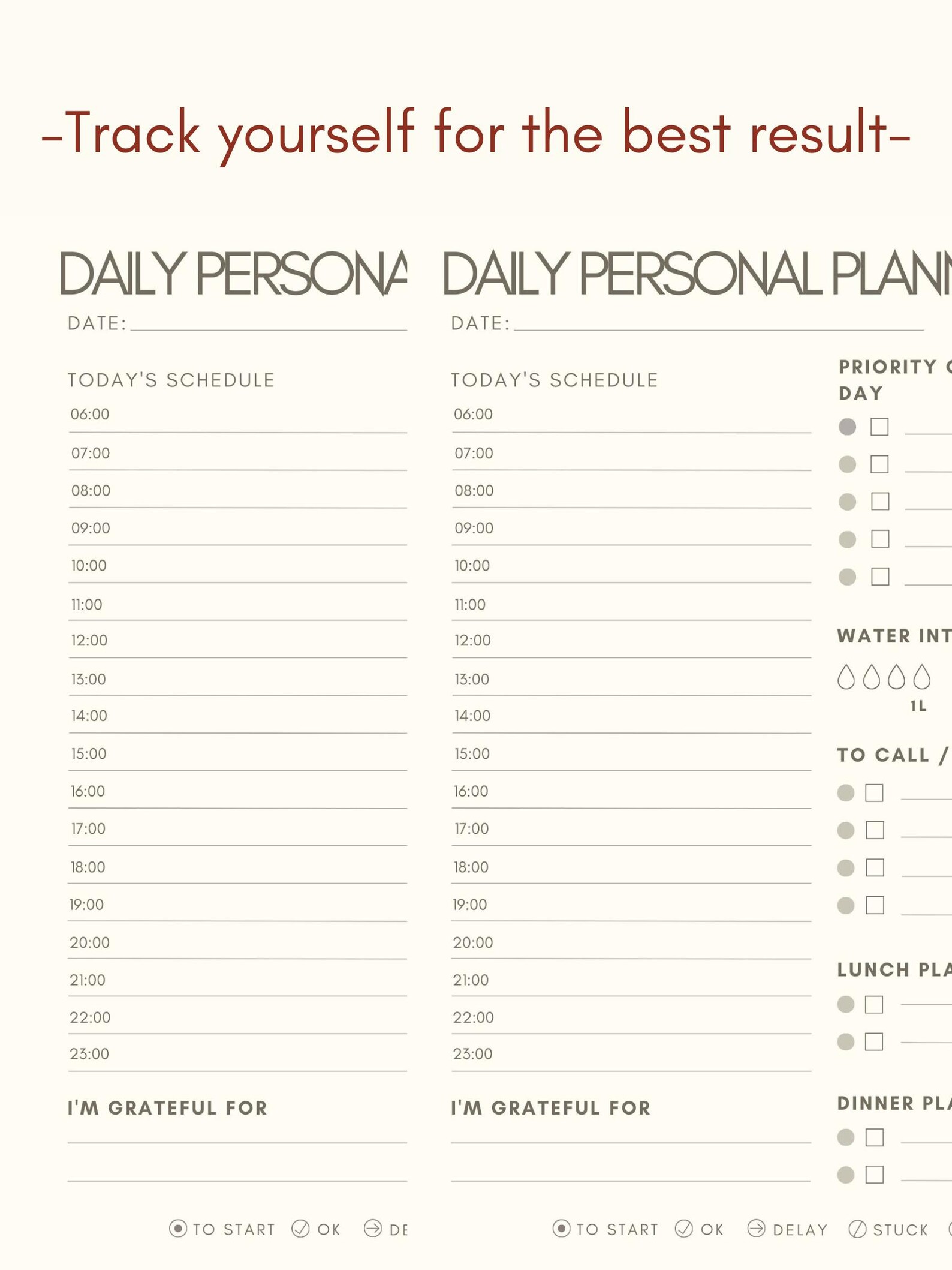 Daily Personal Planner - Etsy