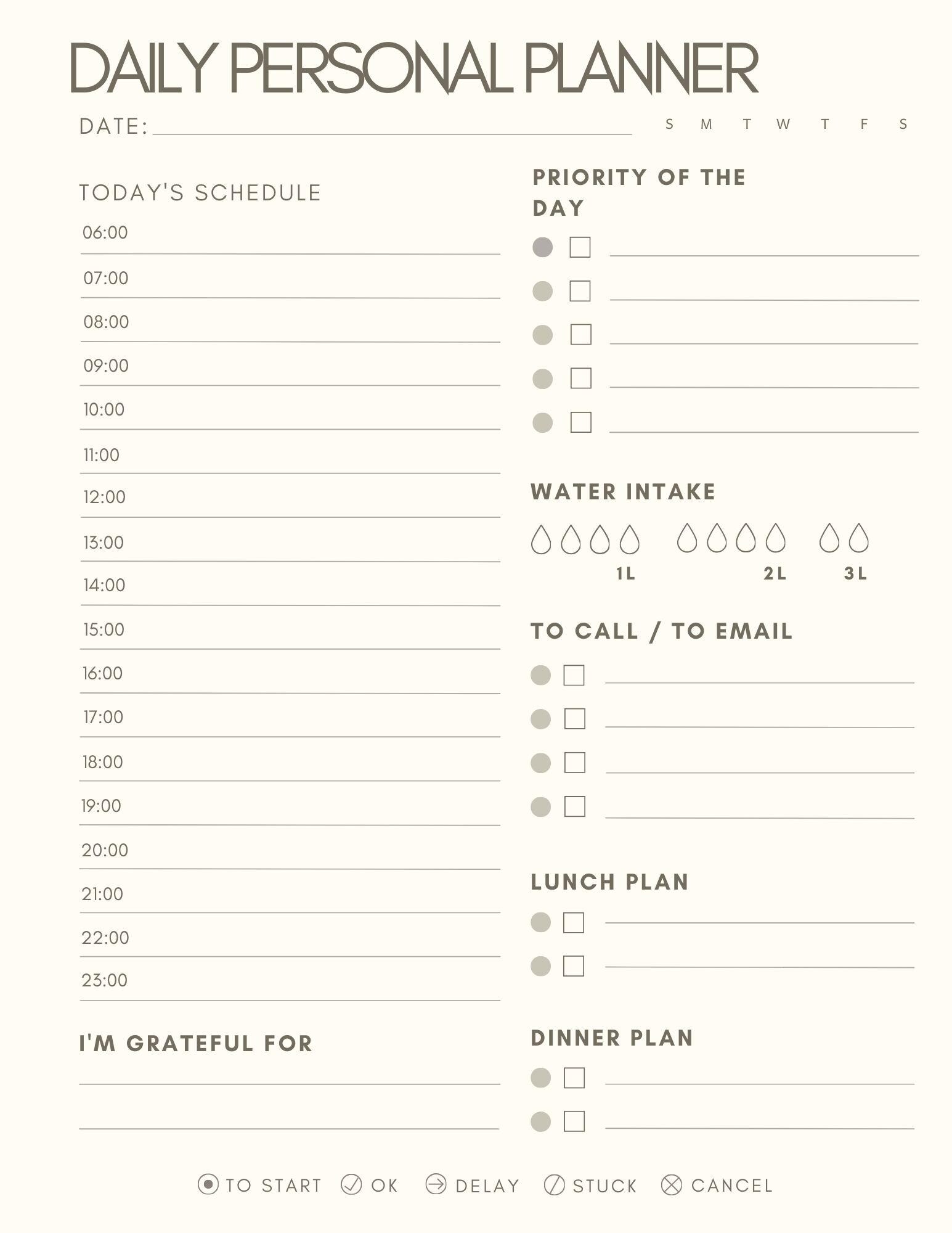 Daily Personal Planner - Etsy