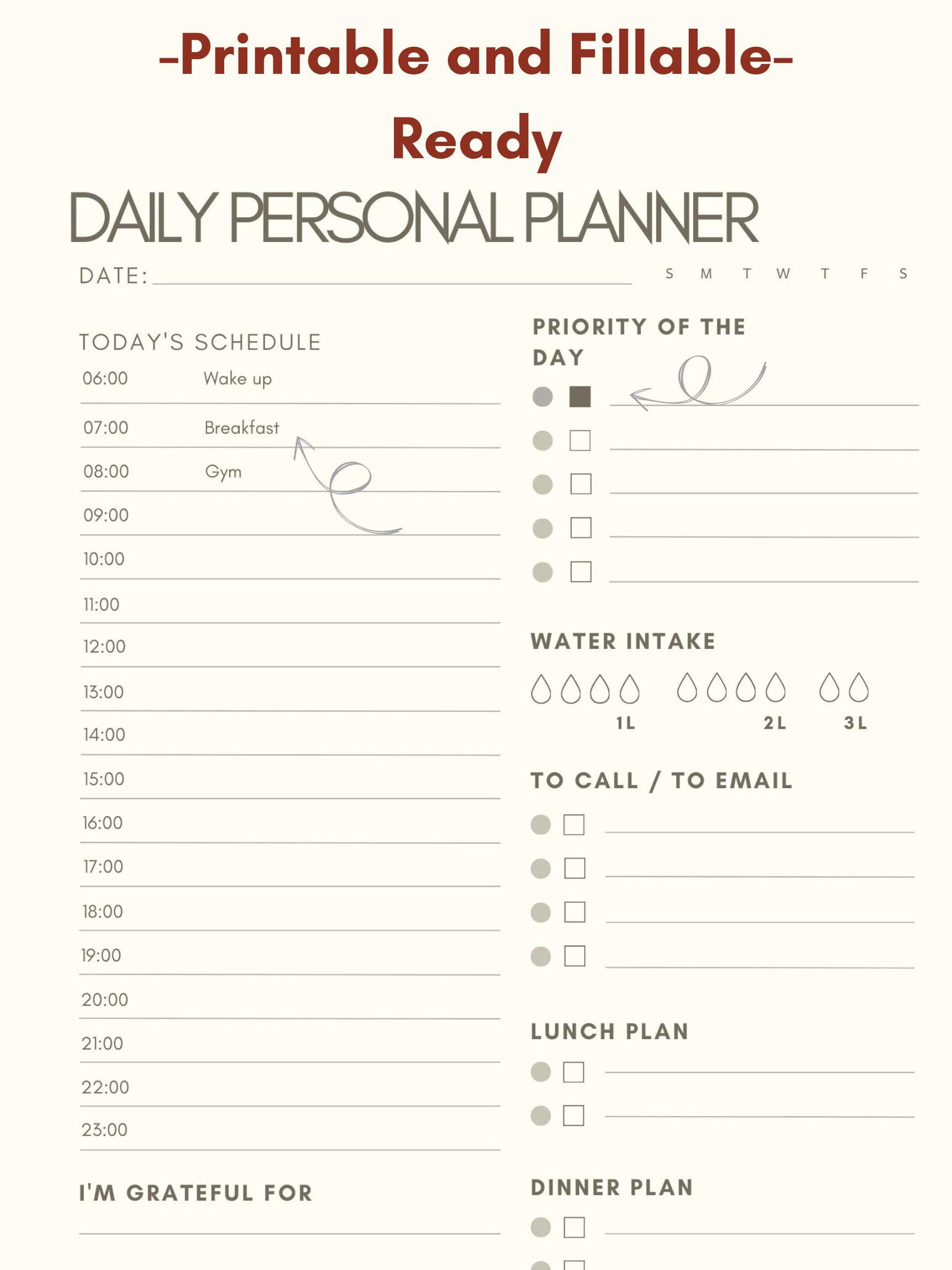 Daily Personal Planner - Etsy