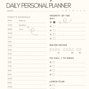 Daily Personal Planner - Etsy