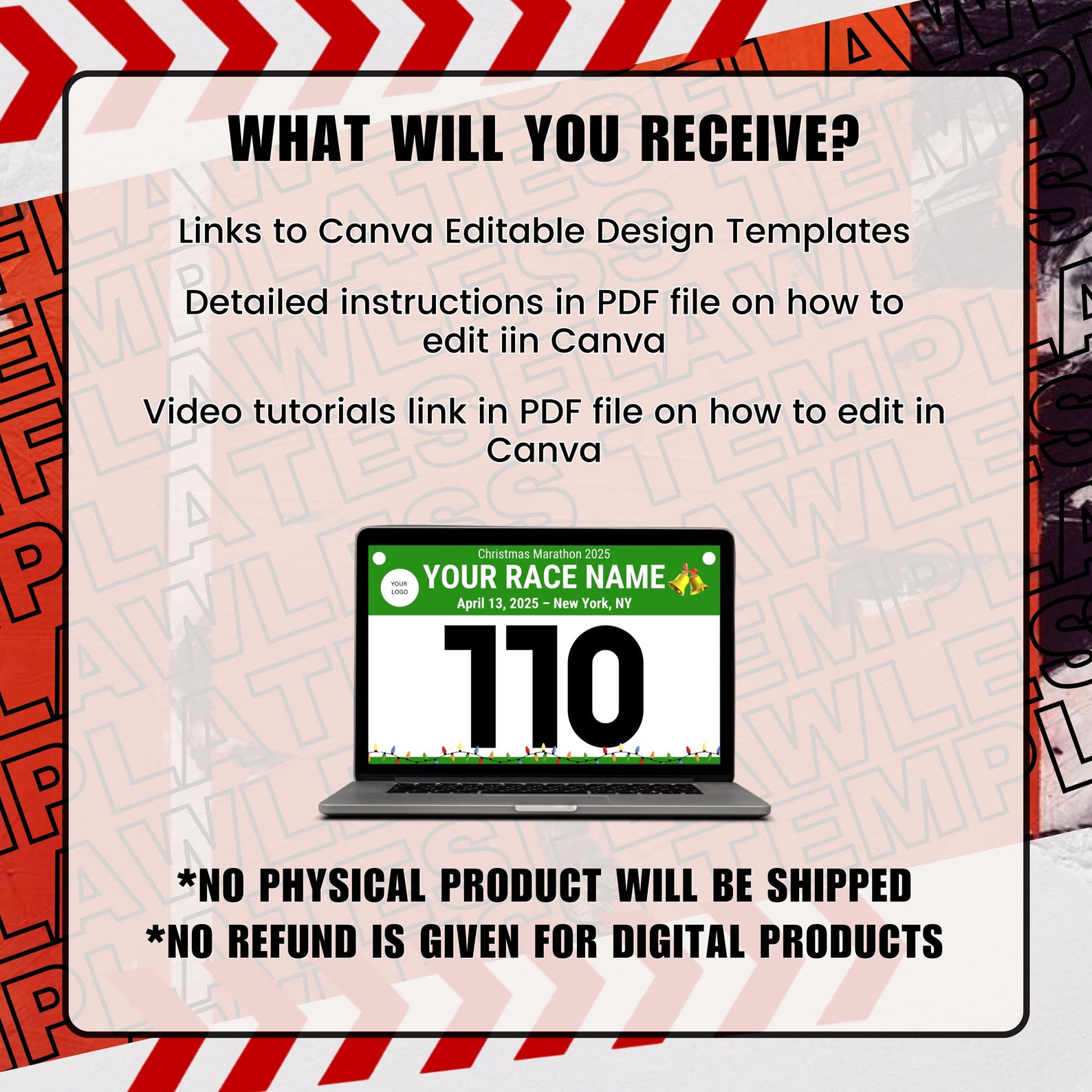 Race Bibs Template, Custom Race Bib, Printable Racing Bib, Running Race ...