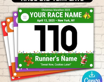 Race Bibs Template, Custom Race Bib, Printable Racing Bib, Running Race ...