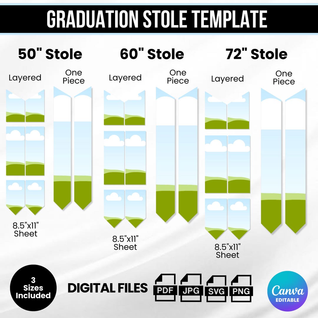 Stole Template, Graduation Stole Template,graduation Stole Svg, Stole ...