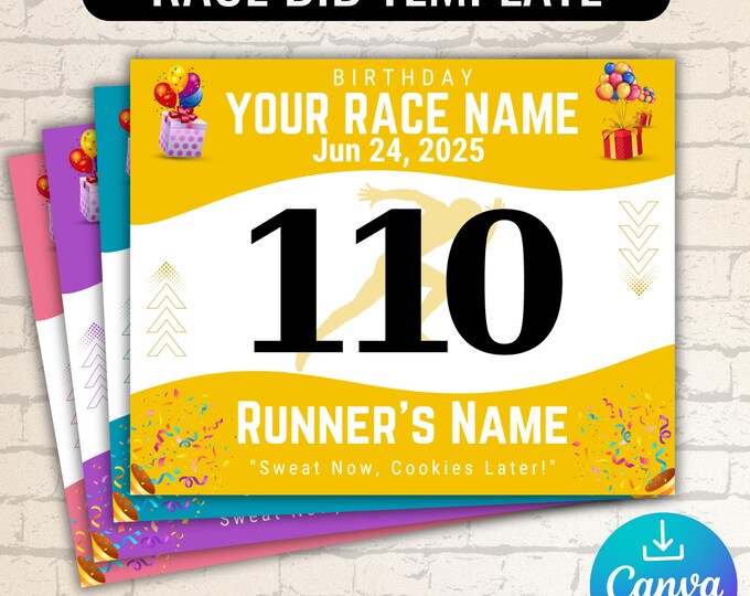 Editable Race Bib Templates, 7 Running Race Bib Templates Included ...