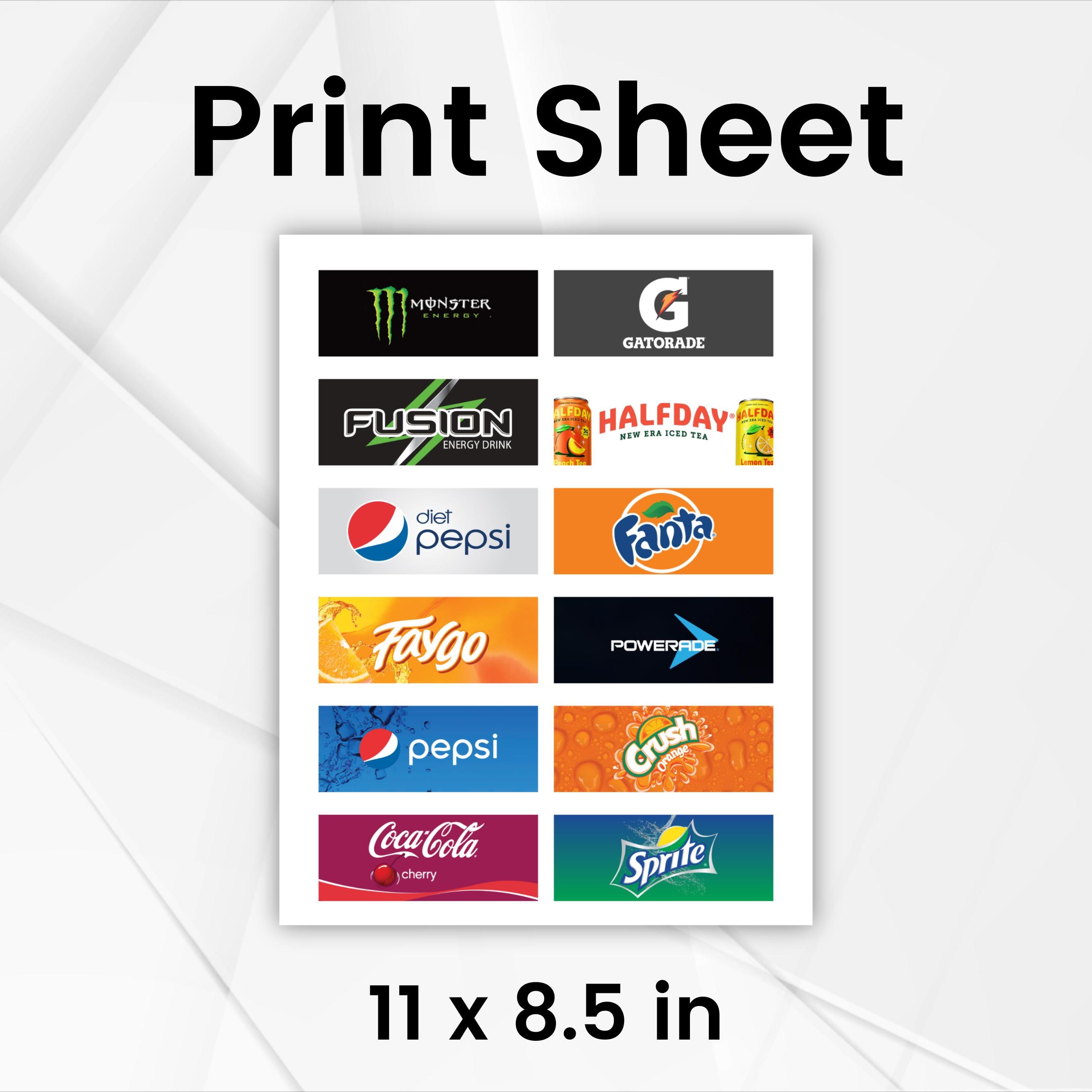 70 Vending Machine Labels, Vending Machine Stickers, Sparkling Water ...