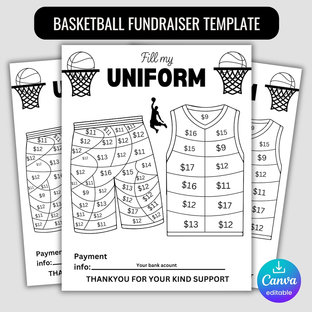 Basketball Fundraising Calendar 2025, Fill My Basketball Uniform ...