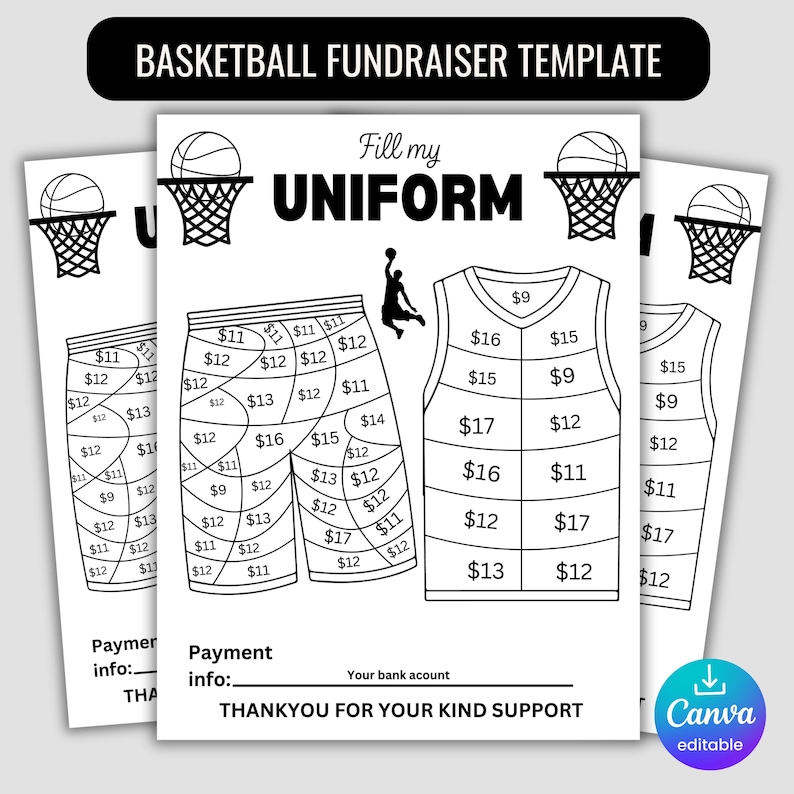 Fill My Unifrom, Basketball Fundraiser Calendar 2025, Basketball ...