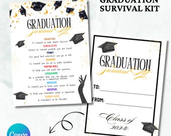EDITABLE Graduation Survival Kit, After Graduation Survival Kit ...