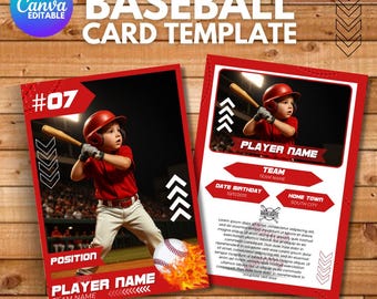 Baseball Trading Card Template, Editable Baseball Card Template,sports ...