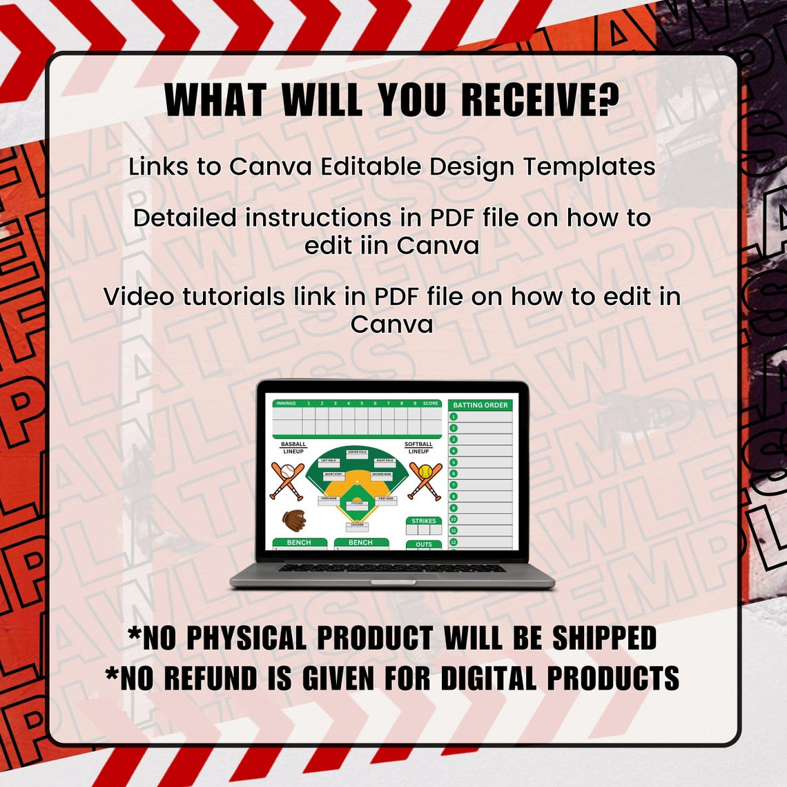 Editable Baseball Lineup,softball Lineup,baseball Chart Cards,baseball ...