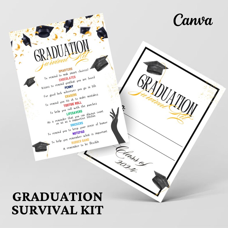 EDITABLE Graduation Survival Kit, After Graduation Survival Kit ...