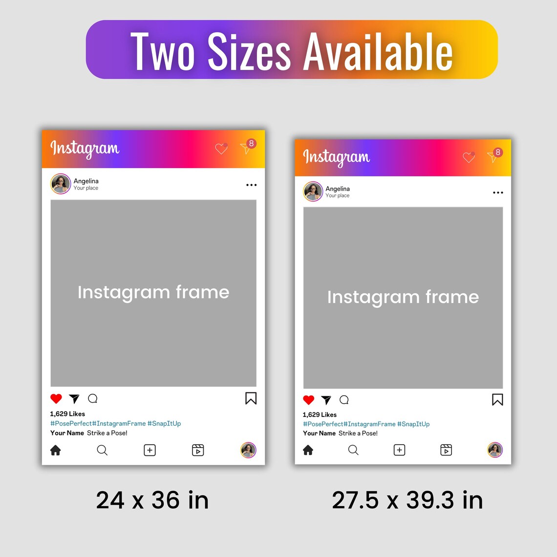 Instagram Frame for Photo Booth, Blogger, Wedding, Instaframe, Selfie ...