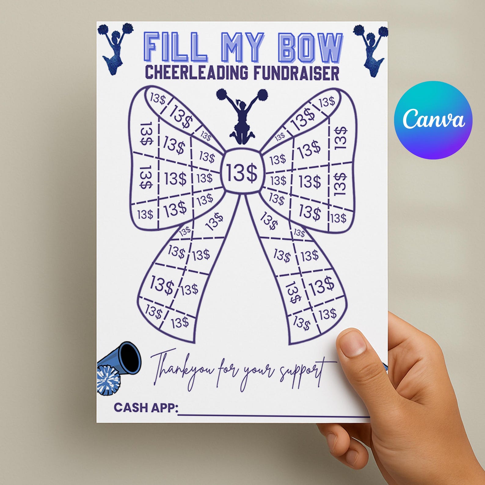 Cheerleading Fundraiser, Fill My Bow Fundraiser, Cheer Fundraiser ...