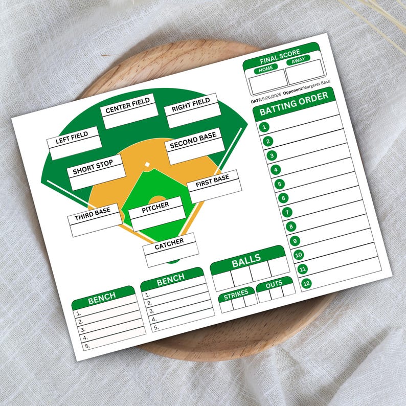 Editable Baseball Lineup,softball Lineup,baseball Chart Cards,baseball ...