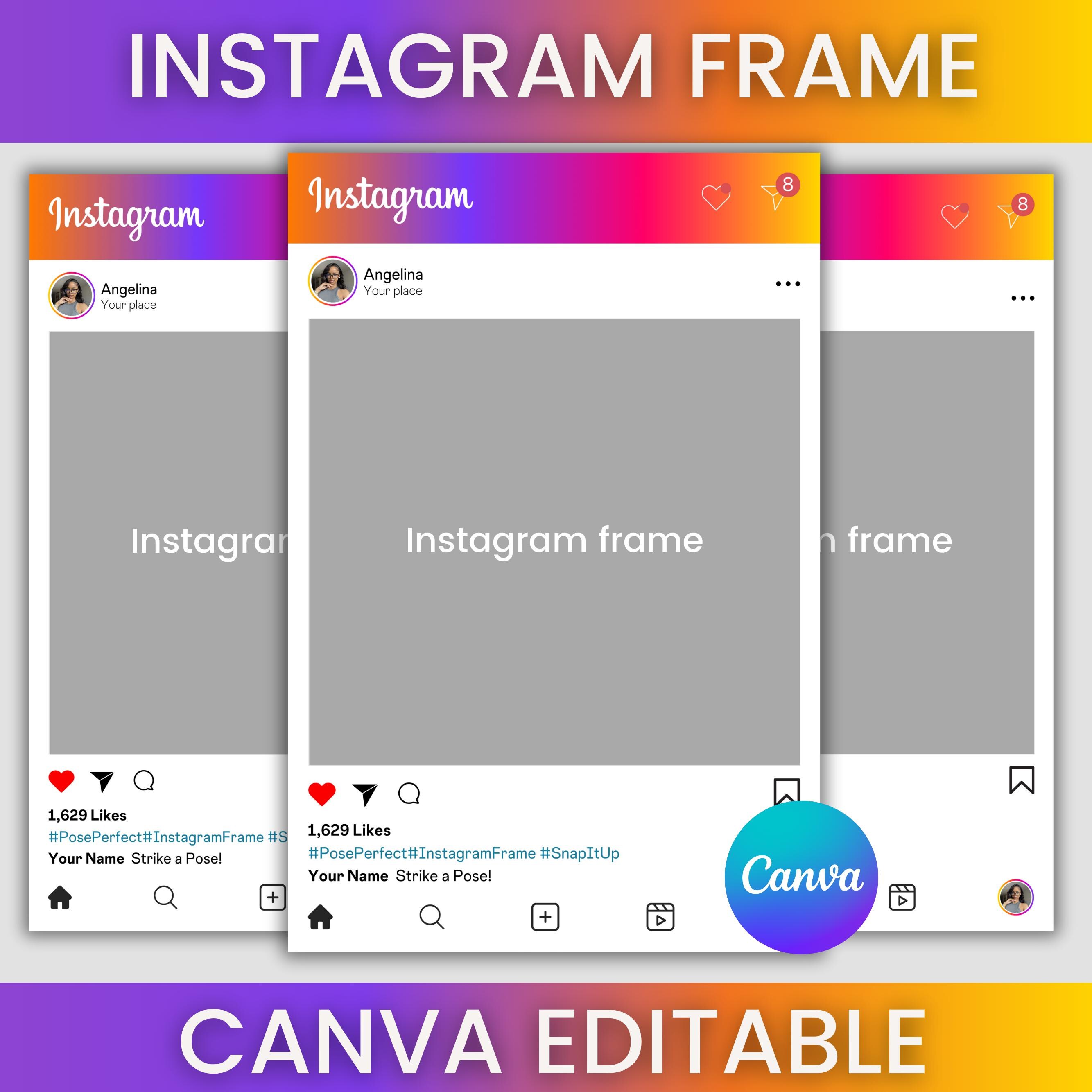 Instagram Frame Canva Template, Instagram Frame for Photo Booth ...