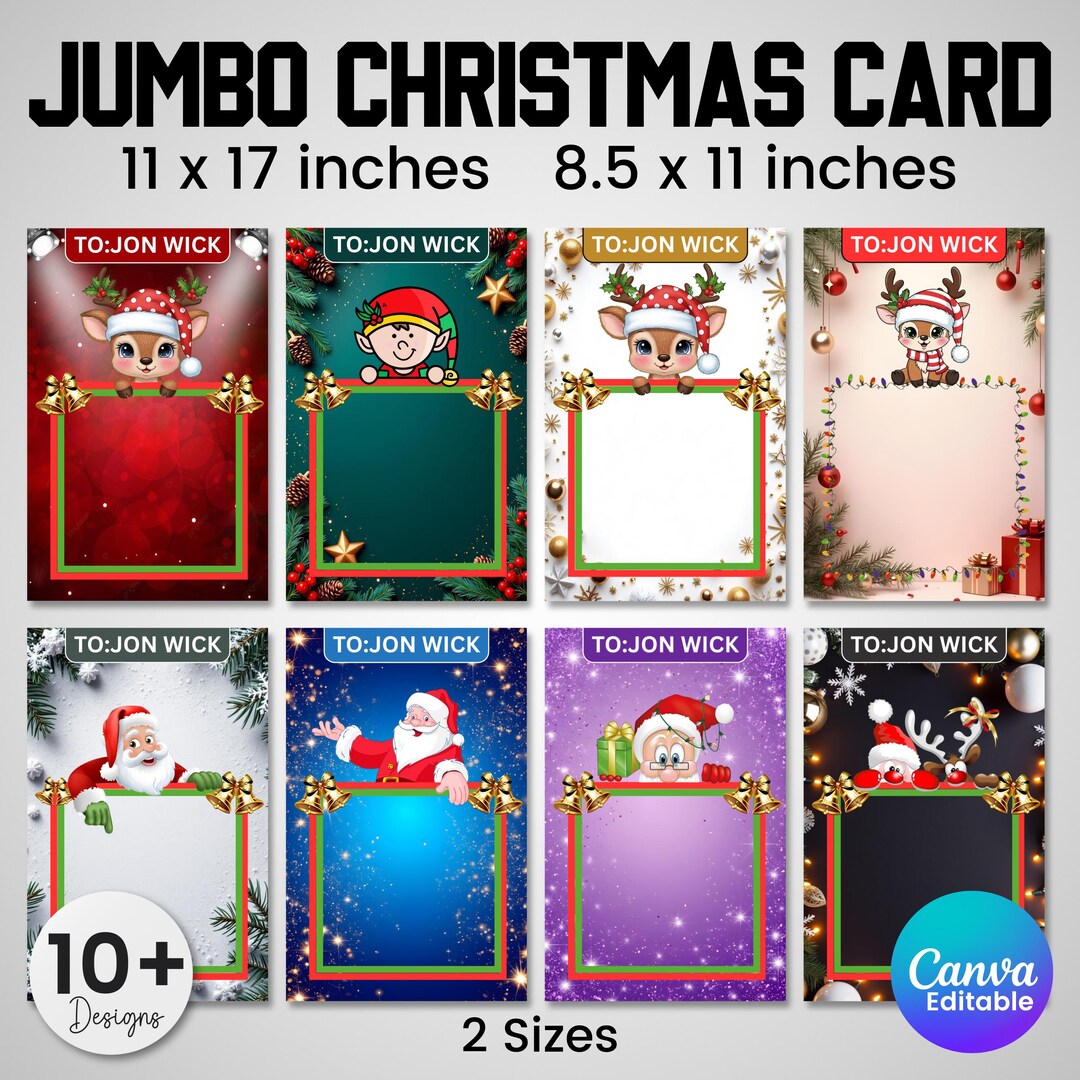 Jumbo Christmas Card Template, Jumbo Christmas Card, Christmas Treat ...