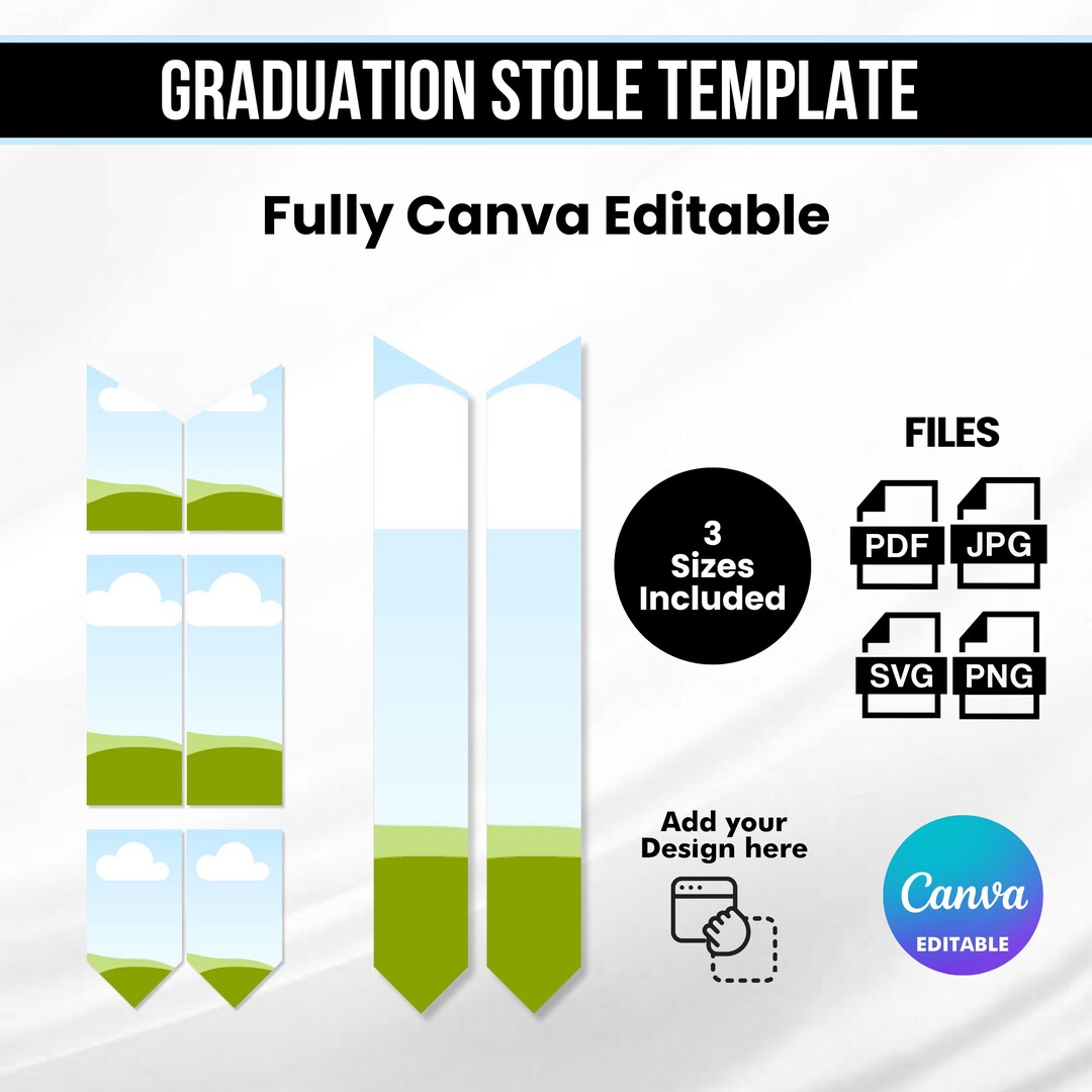 Stole Template, Graduation Stole Template,graduation Stole Svg, Stole ...