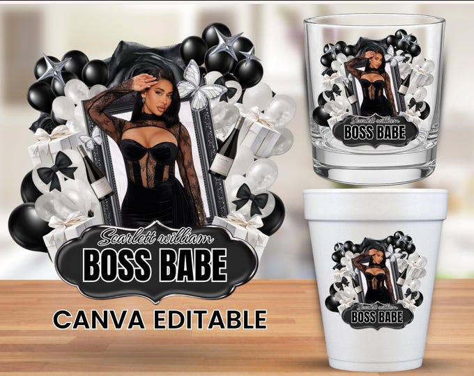 Styrofoam Cup Sticker, Editable Party Cup Template Customizable ...