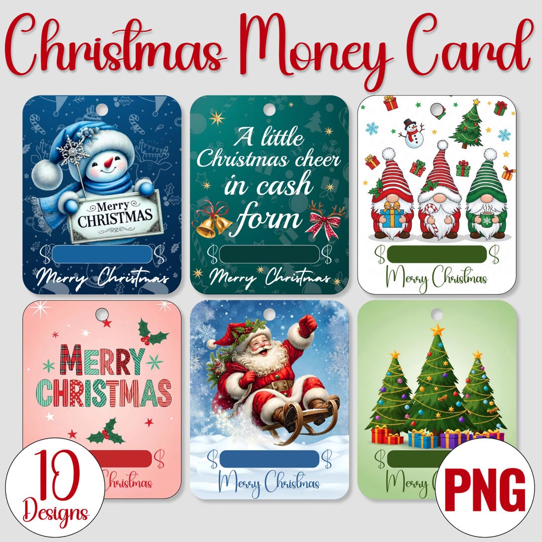 10 Christmas Money Card PNG Designs | Holiday Christmas Money Card ...