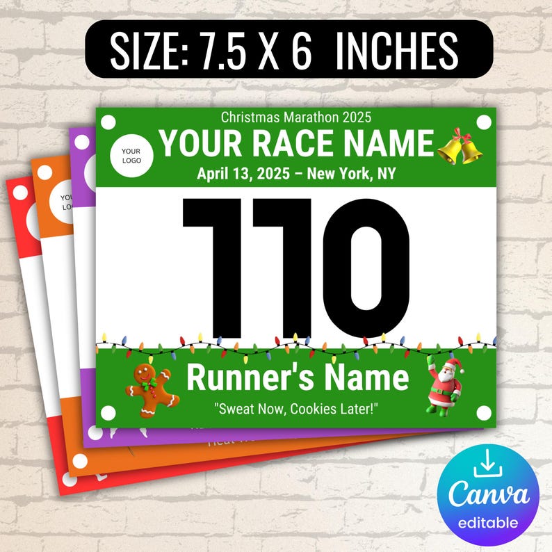 Race Bibs Template, Custom Race Bib, Printable Racing Bib, Running Race ...