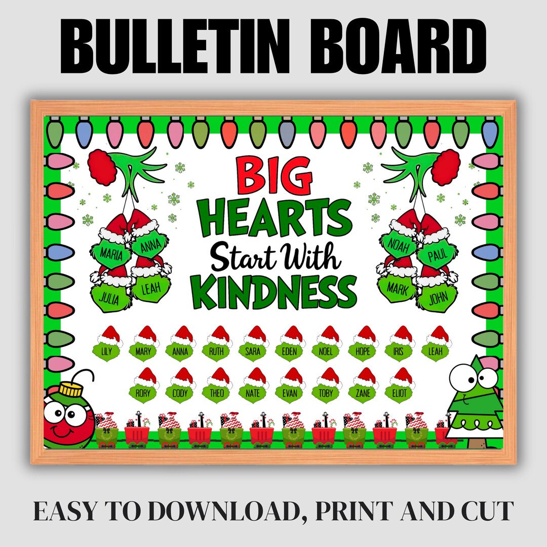 Christmas Kindness Bulletin Board Decor & Activity, Christmas Bulletin ...