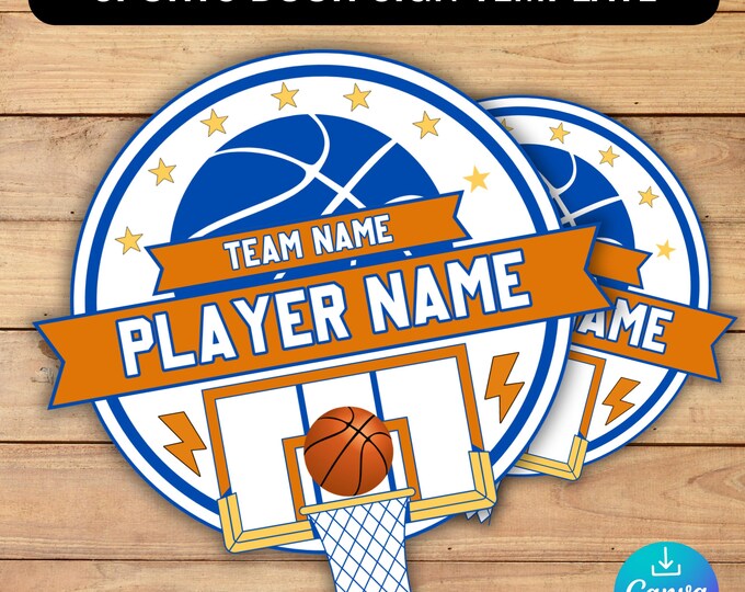 Basketball Locker Sign Template: Editable Team Door Decor (digital ...