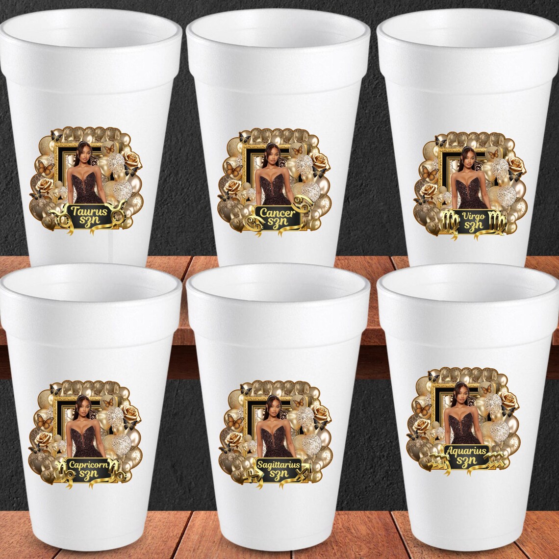 12 SZN Styrofoam Cup Sticker Template Bundle,editable Party Cup ...