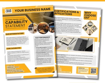 Business Capability Statement, Corporate Flyer, Editable Capability ...