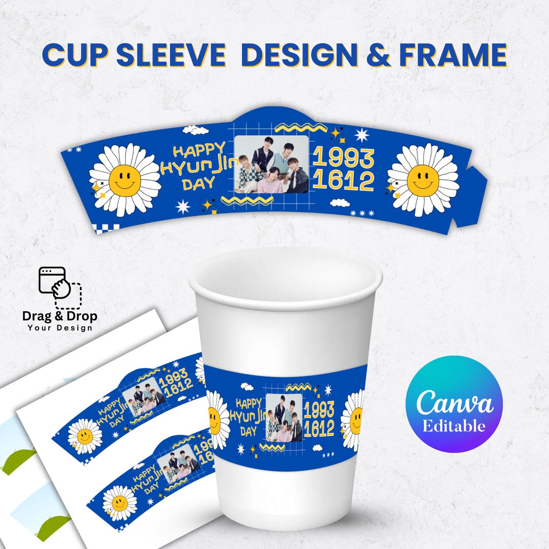 Coffee Cup Sleeve Template, Paper Coffee Cup Template, Editable Cup ...