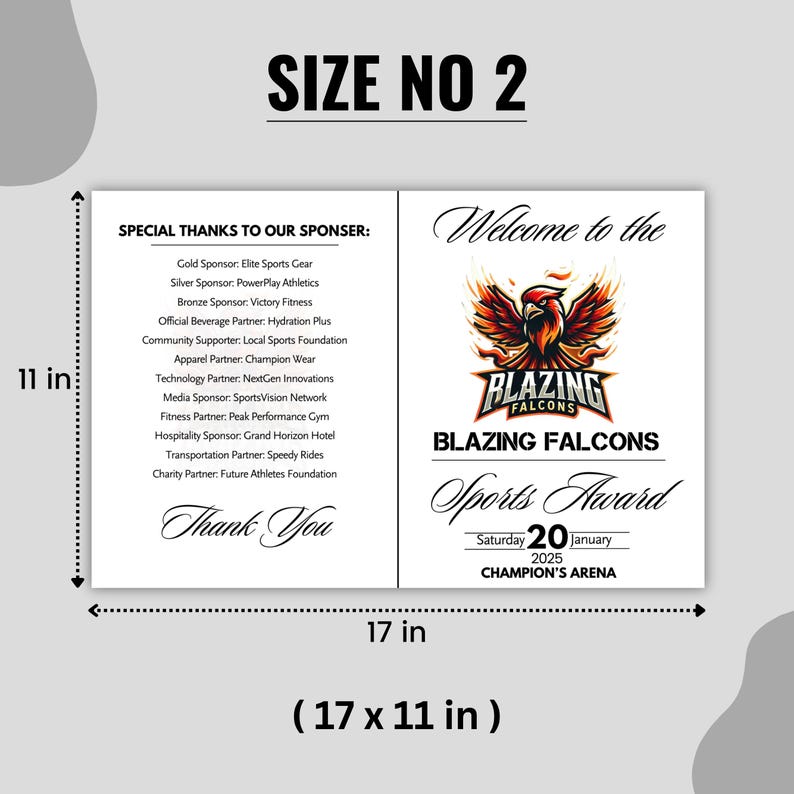 Sports Award Banquet Program Template, Athletic Banquet Program, Sports ...