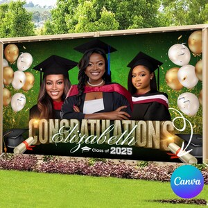 Graduation Backdrop Template, Grad Party Decor, Graduation Banner ...