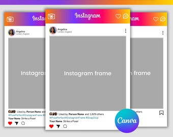 Instagram Frame Canva Template, Instagram Frame for Photo Booth ...