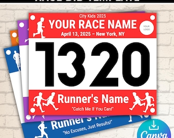 Race Bibs Template, Custom Race Bib, Printable Racing Bib, Running Race ...