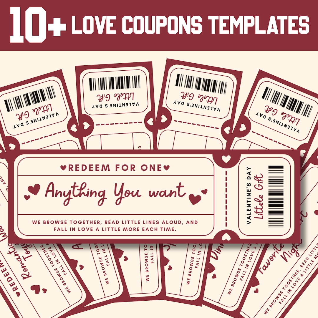 Editable Coupons Template, Fun Love Coupon Canva Editable Book ...