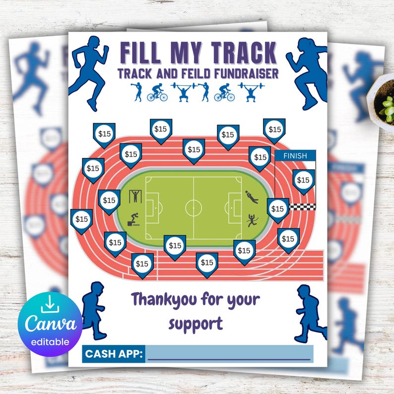 Editable Track and Field Football Fundraiser Calendar, Fill My Track ...