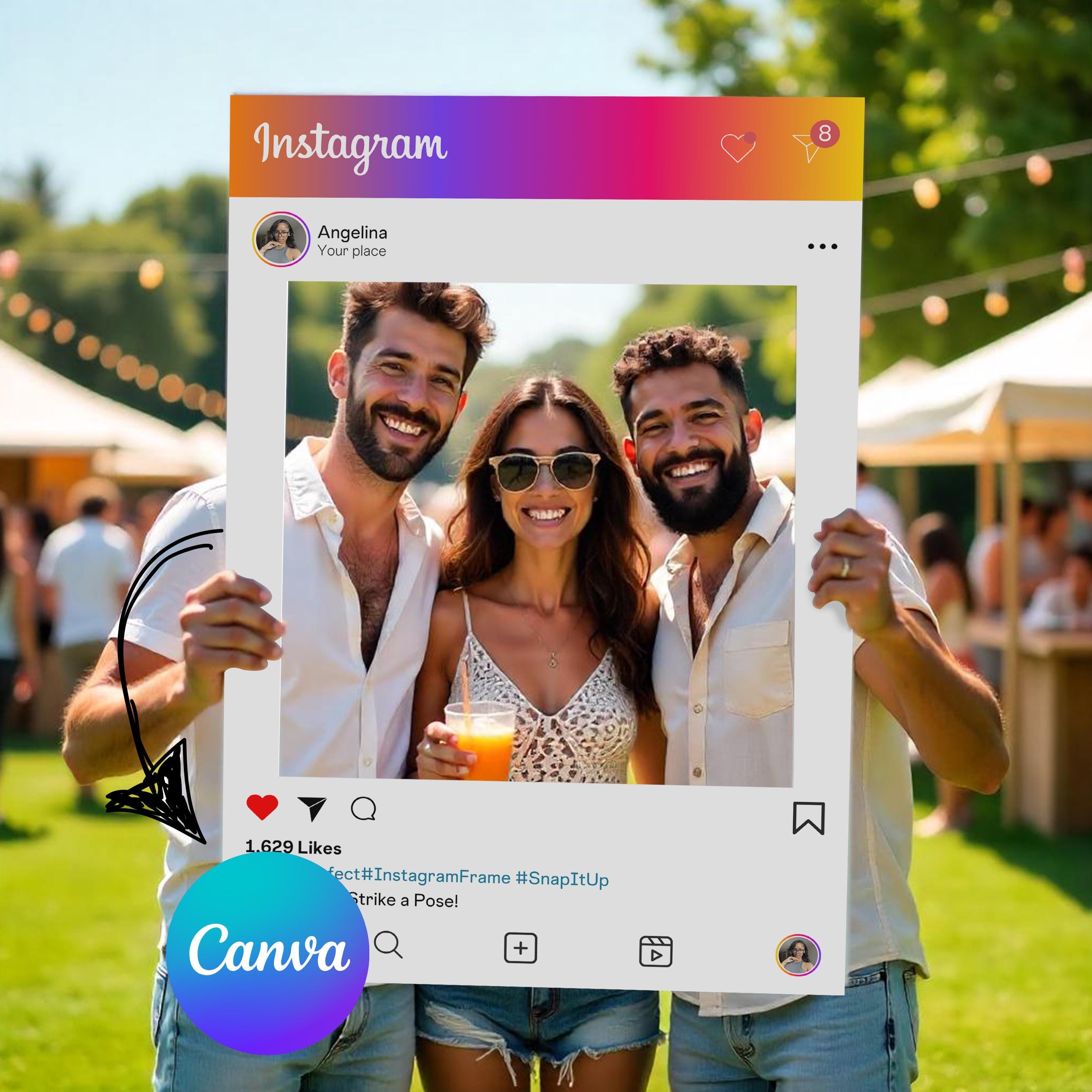 Instagram Frame Canva Template, Instagram Frame for Photo Booth ...