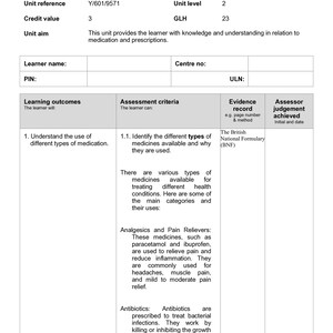 Level 2 Medication Handling Certificate: Completed Answers, Assessor ...