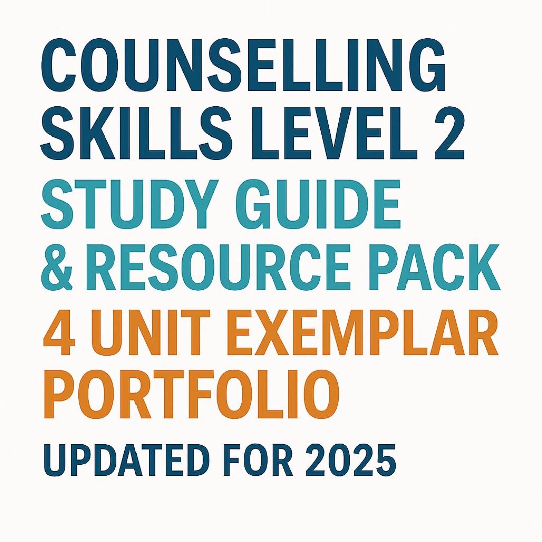 Counselling Skills Level 2 Study Guide (4 Units) | Learning Resource ...
