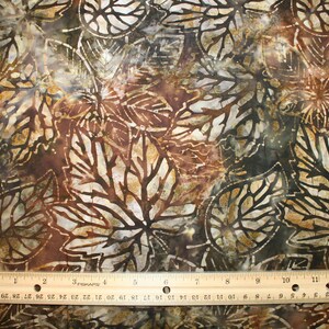 Gorgeous Brown Leaf Batik ~ "cornucopia 5" Collection ~ EXPRESSO Color ...