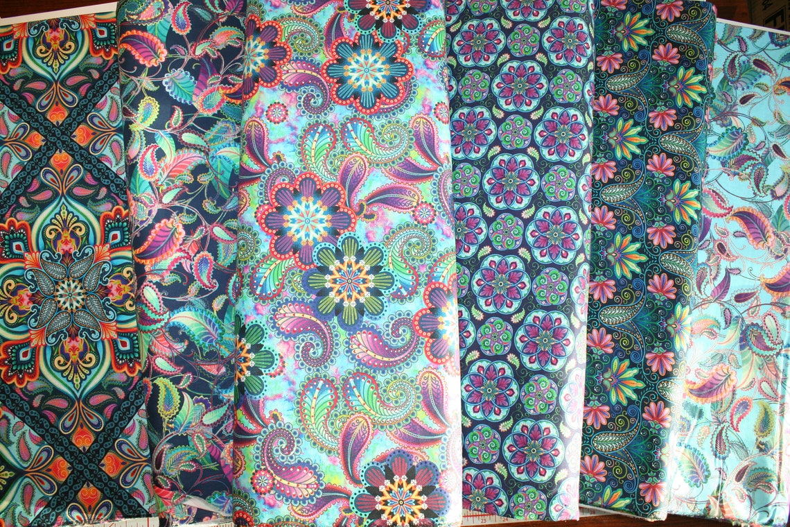 Studio E Fabric blooming PAISLEY Flowers - Etsy