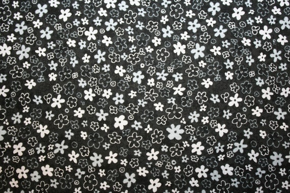RJR hopscotch Cute Daisy Flower Fabric Black | Etsy