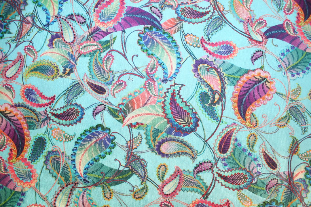 Studio E Fabric "blooming PAISLEY " ~ Flowers, Leaves and Medallions in ...
